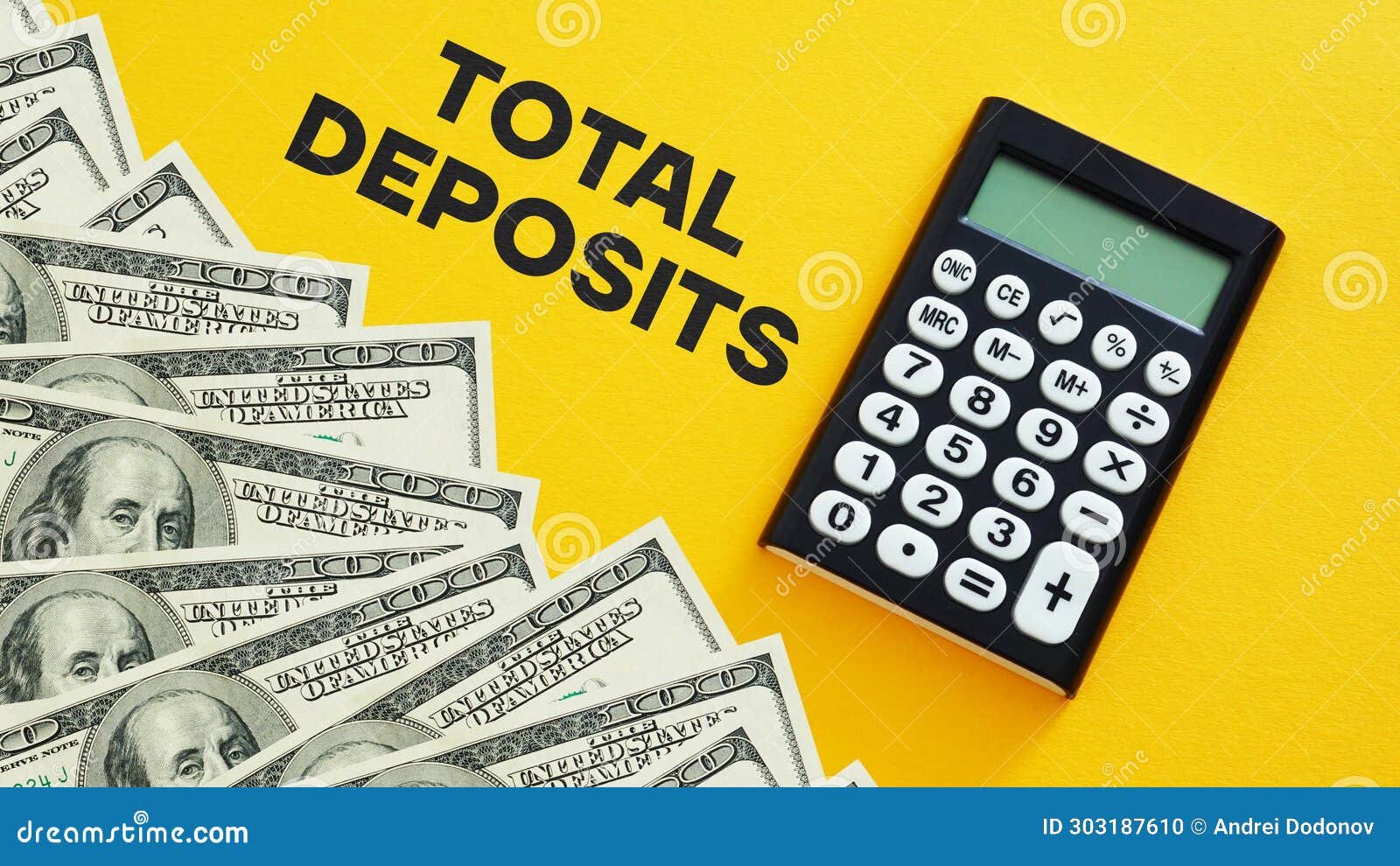 Total Deposits are Shown Using the Text Stock Photo - Image of money ...