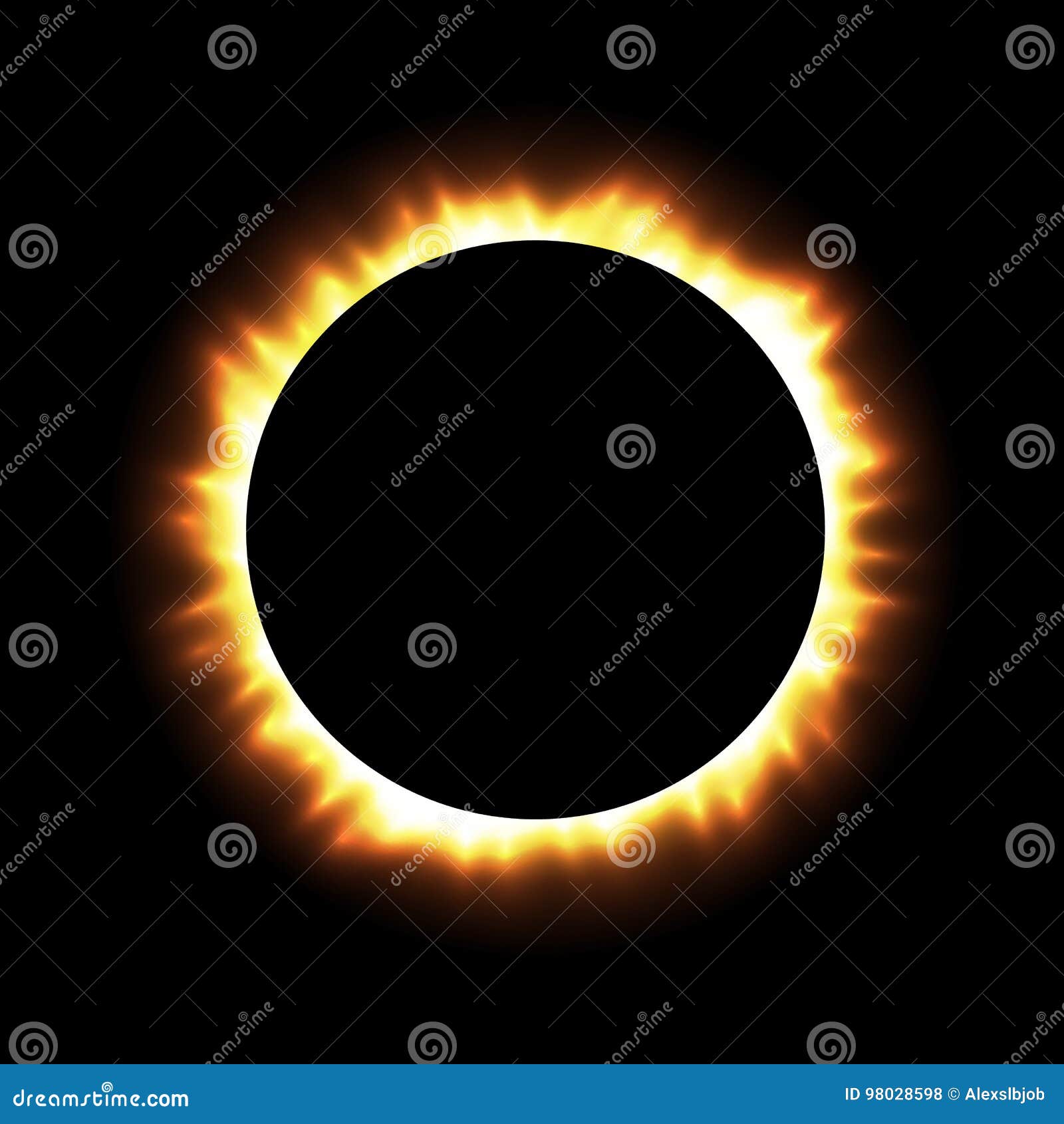 Total Eclipse of the Sun with Corona on Transparent Background. Digital ...