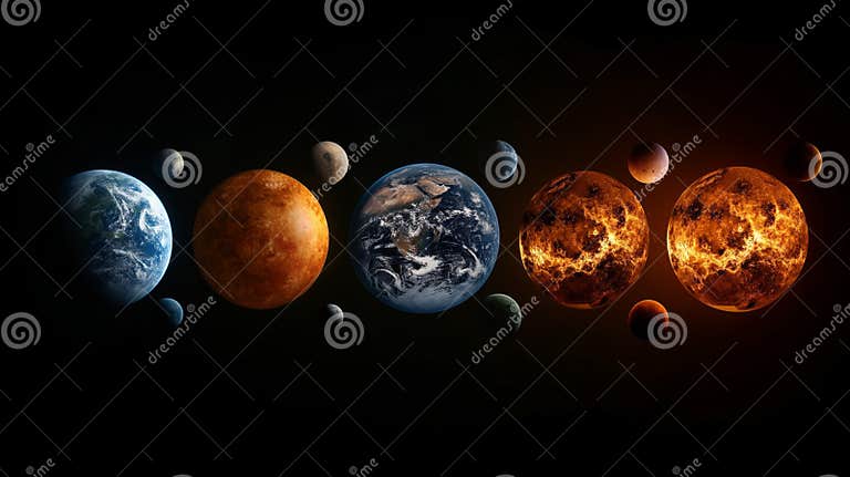 A Total Eclipse of the Sun, Solar Eclipse, Solar System Planets Stock ...
