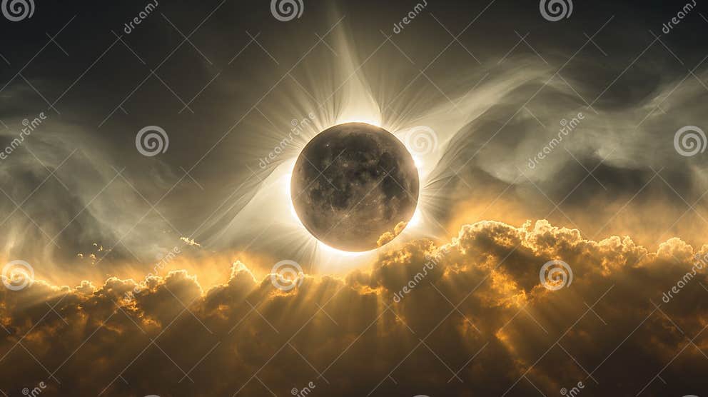 A Total Eclipse of the Sun, Solar Eclipse, Solar System Planets Stock ...