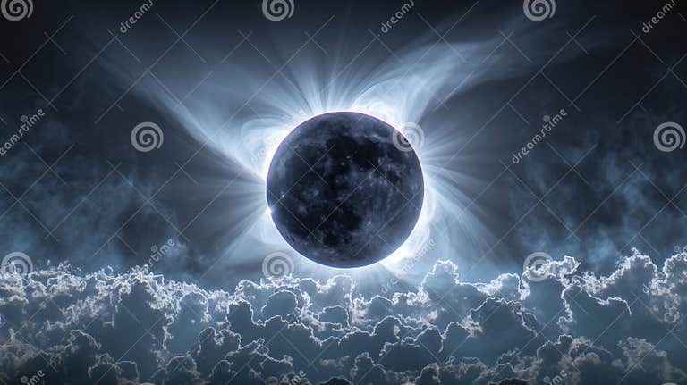 A Total Eclipse of the Sun, Solar Eclipse, Solar System Planets Stock ...