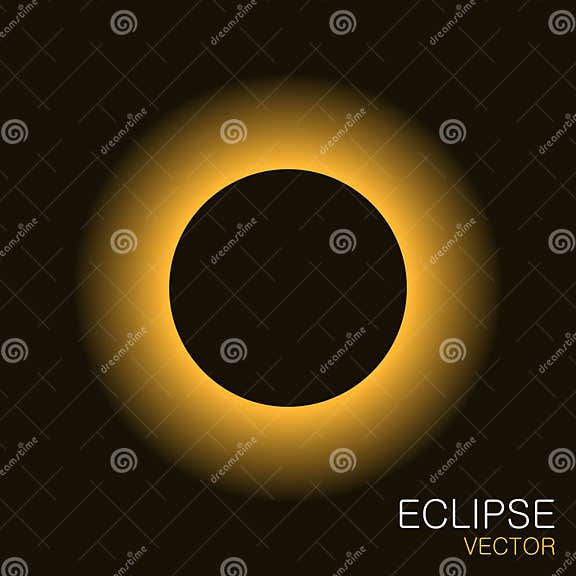 Total Eclipse of the Sun with Yellow Light Rays in the Dark Sky. Solar ...
