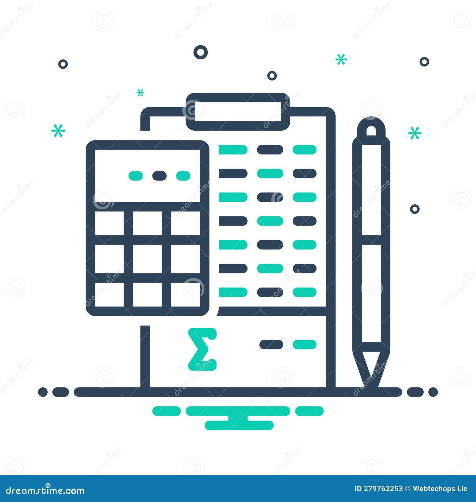 Mix Icon for Total, Entire and Amount Stock Vector - Illustration of ...