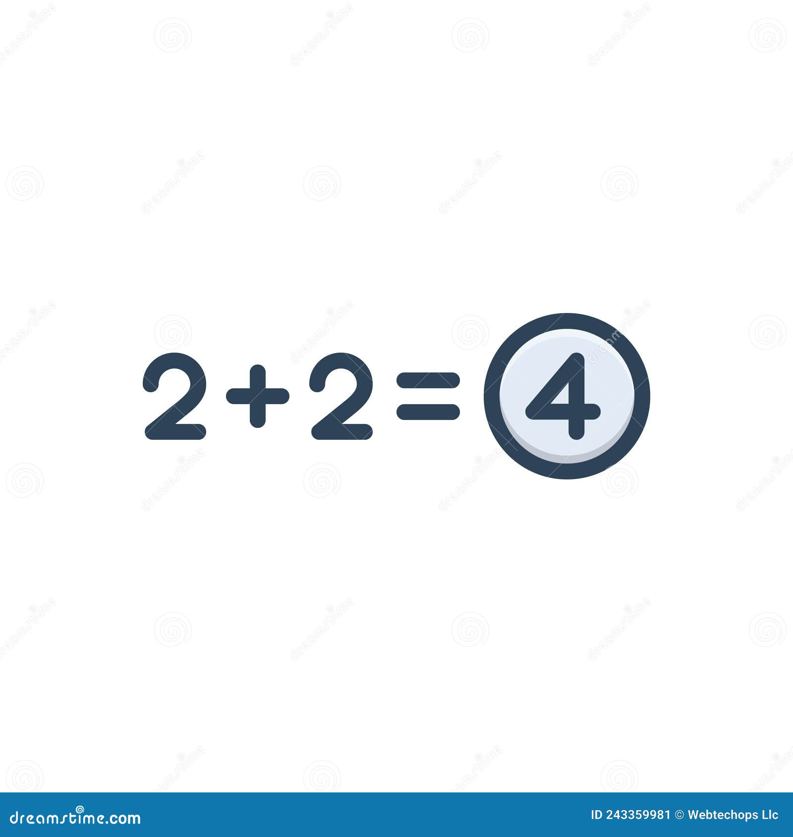 Color Illustration Icon for Total, Number and Equal Stock Illustration ...