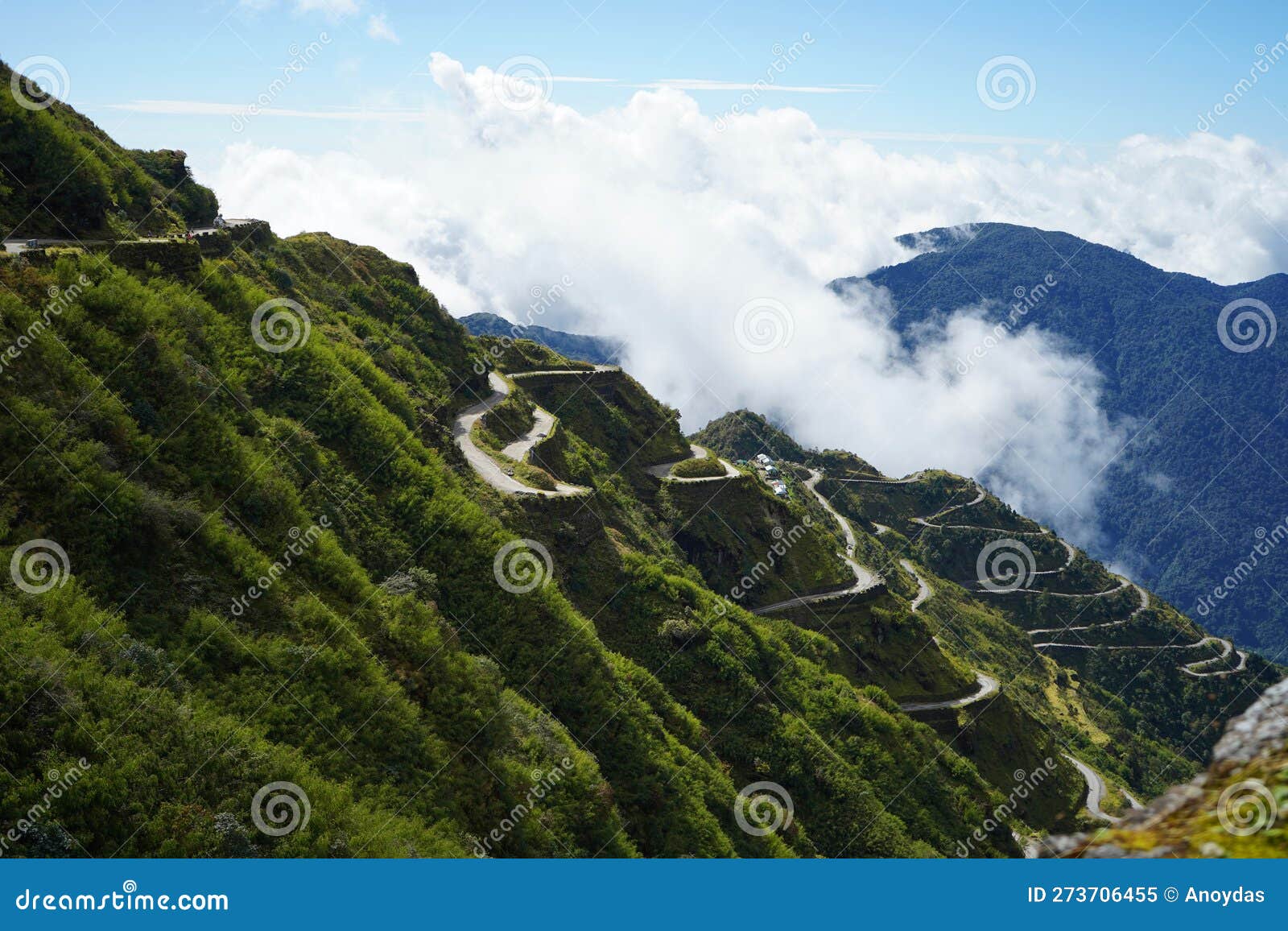 Total Old Silk Route Side View of Sikkim Stock Image - Image of curved ...