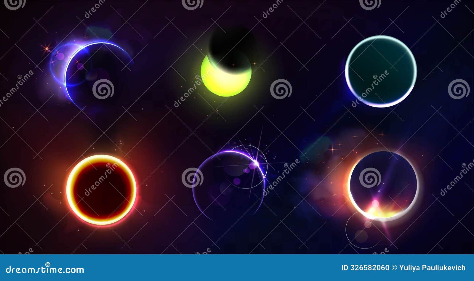 Total and Partial Solar Eclipse Stock Illustration - Illustration of ...