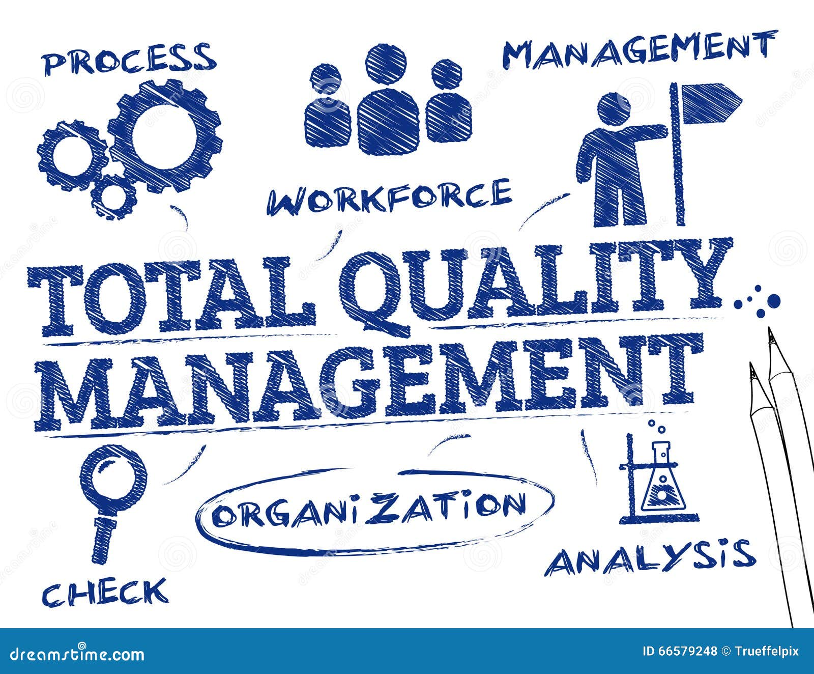 Total quality management stock illustration. Illustration of strategy ...