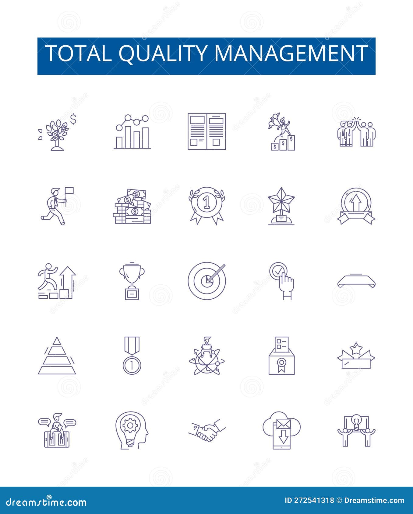 Total Quality Management Line Icons Signs Set. Design Collection Of ...