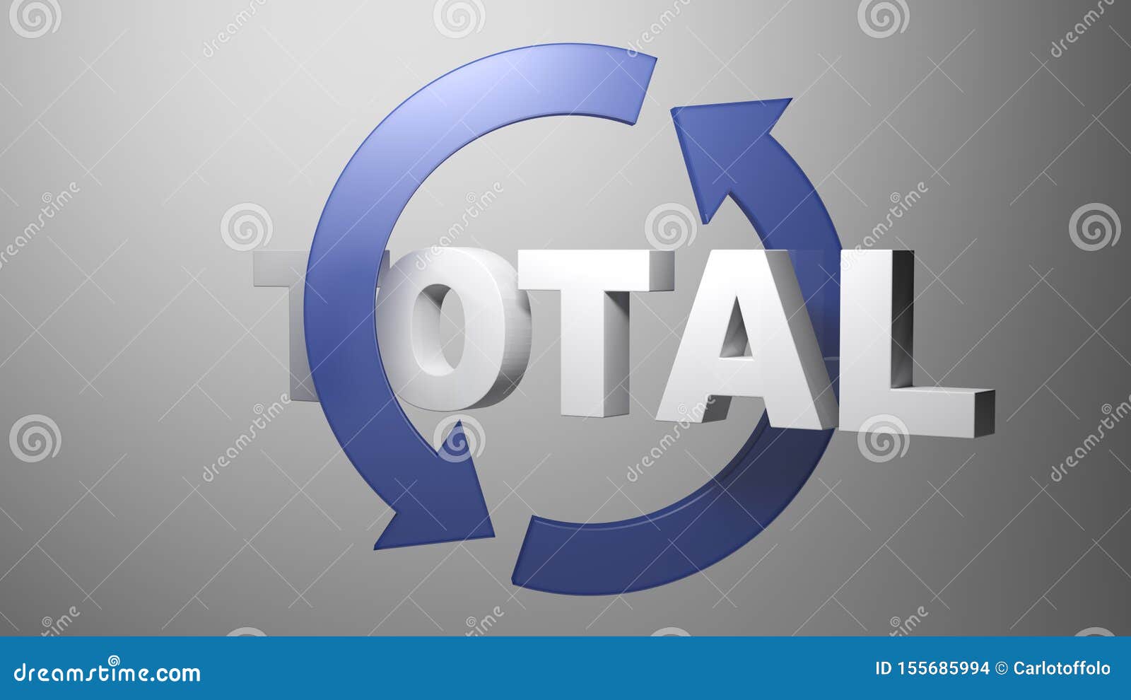 TOTAL with Rotating Arrows - 3D Rendering Illustration Stock ...