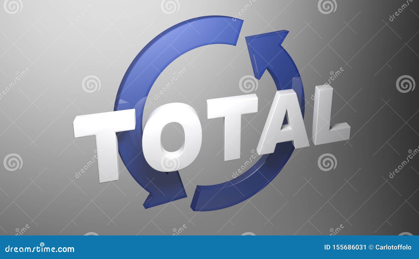 TOTAL with Rotating Arrows - 3D Rendering Illustration Stock ...