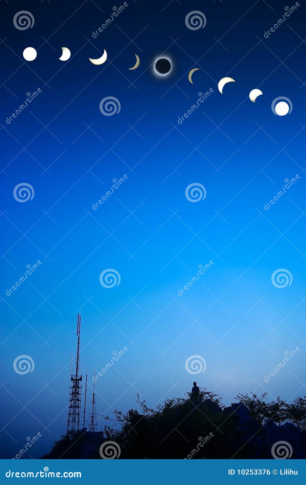 Total solar eclipse stock photo. Image of moon, blue - 10253376