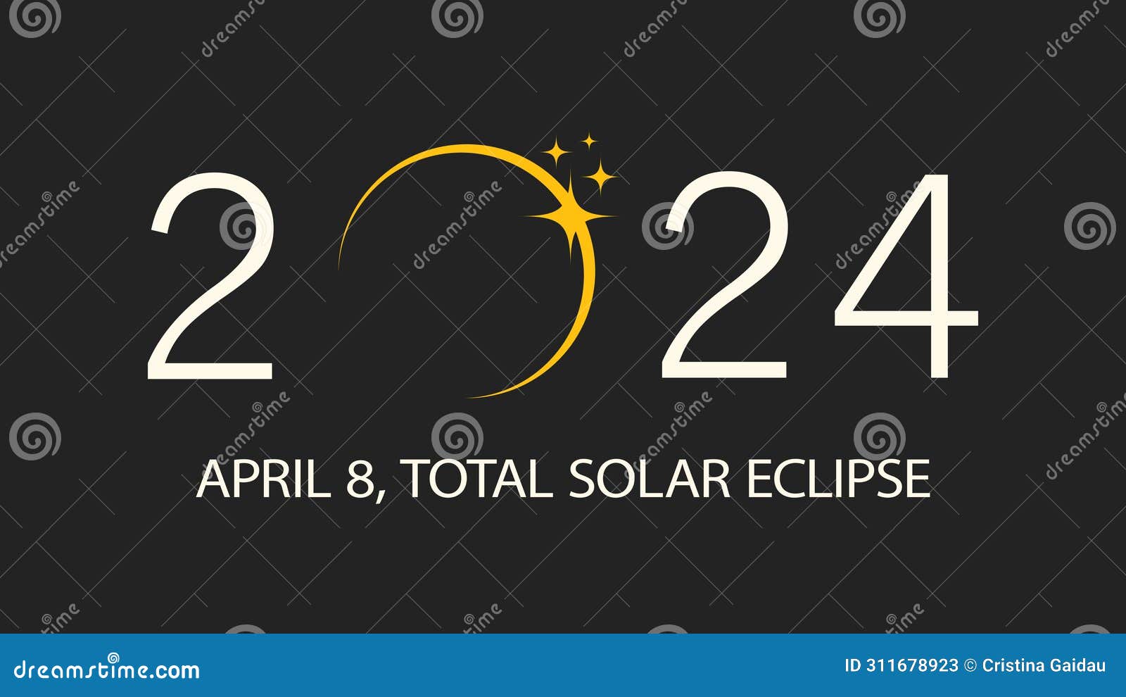 Total Solar Eclipse 2024 Banner Vector Illustration Stock Illustration ...