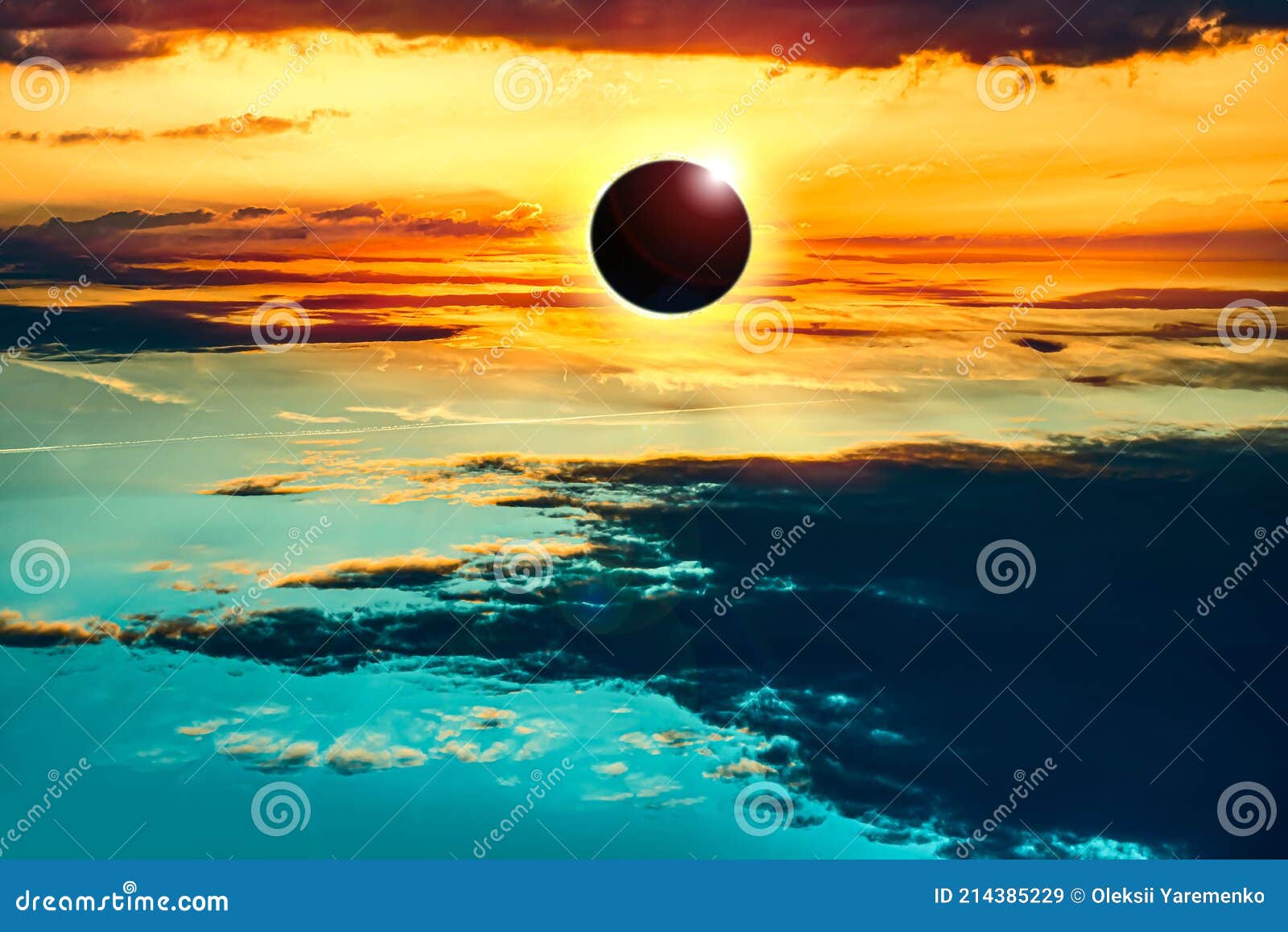 Total Solar Eclipse in Clouds, Atmosphere Stock Image - Image of ...