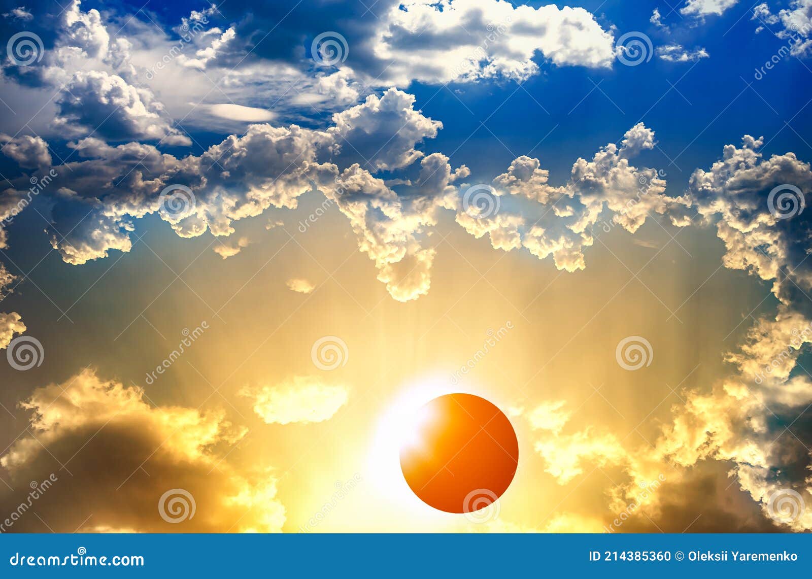 Total Solar Eclipse in Clouds, Atmosphere Stock Photo - Image of ...
