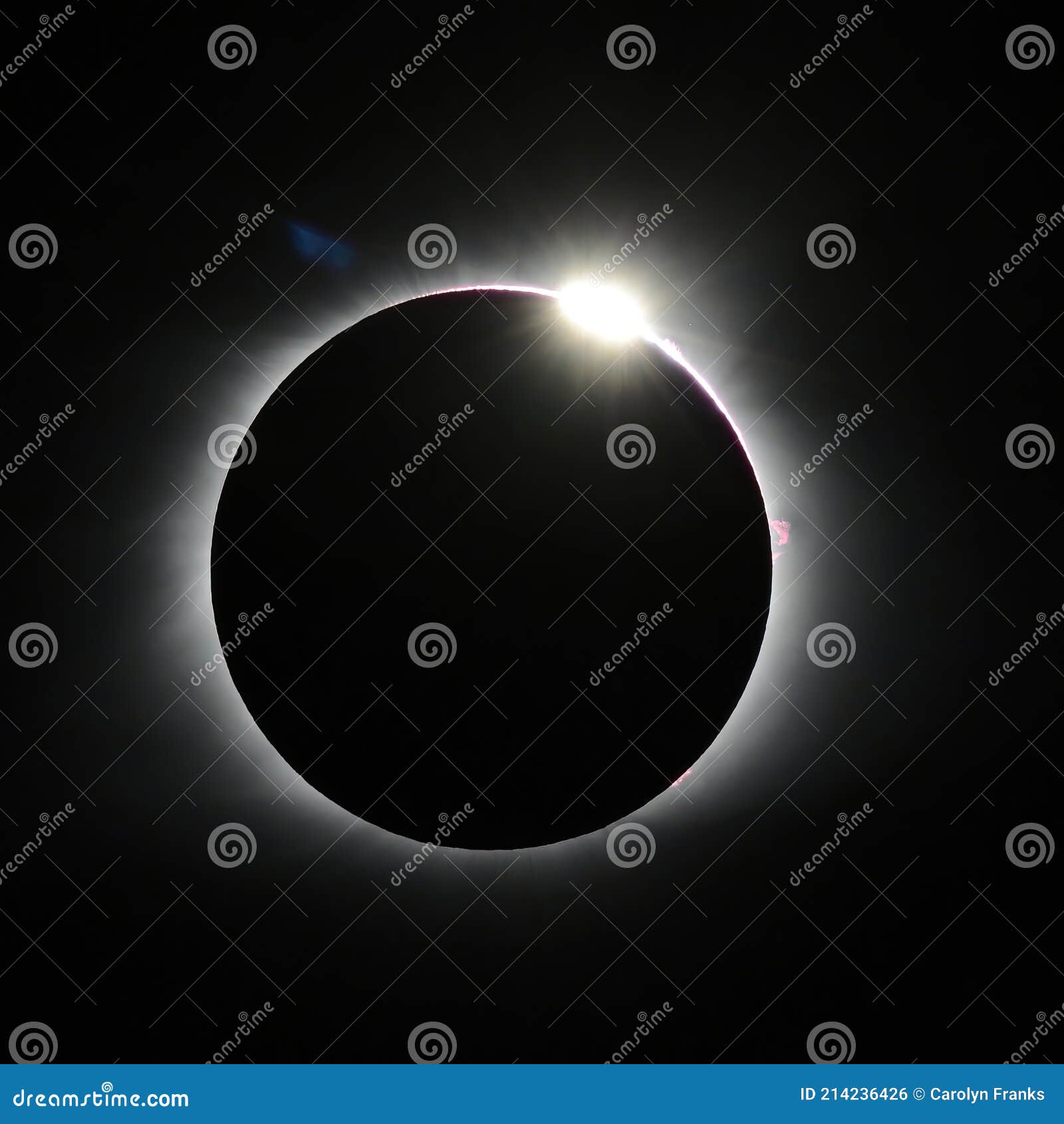 Total Solar Eclipse 2017 with Diamond Ring Effect Stock Photo - Image ...