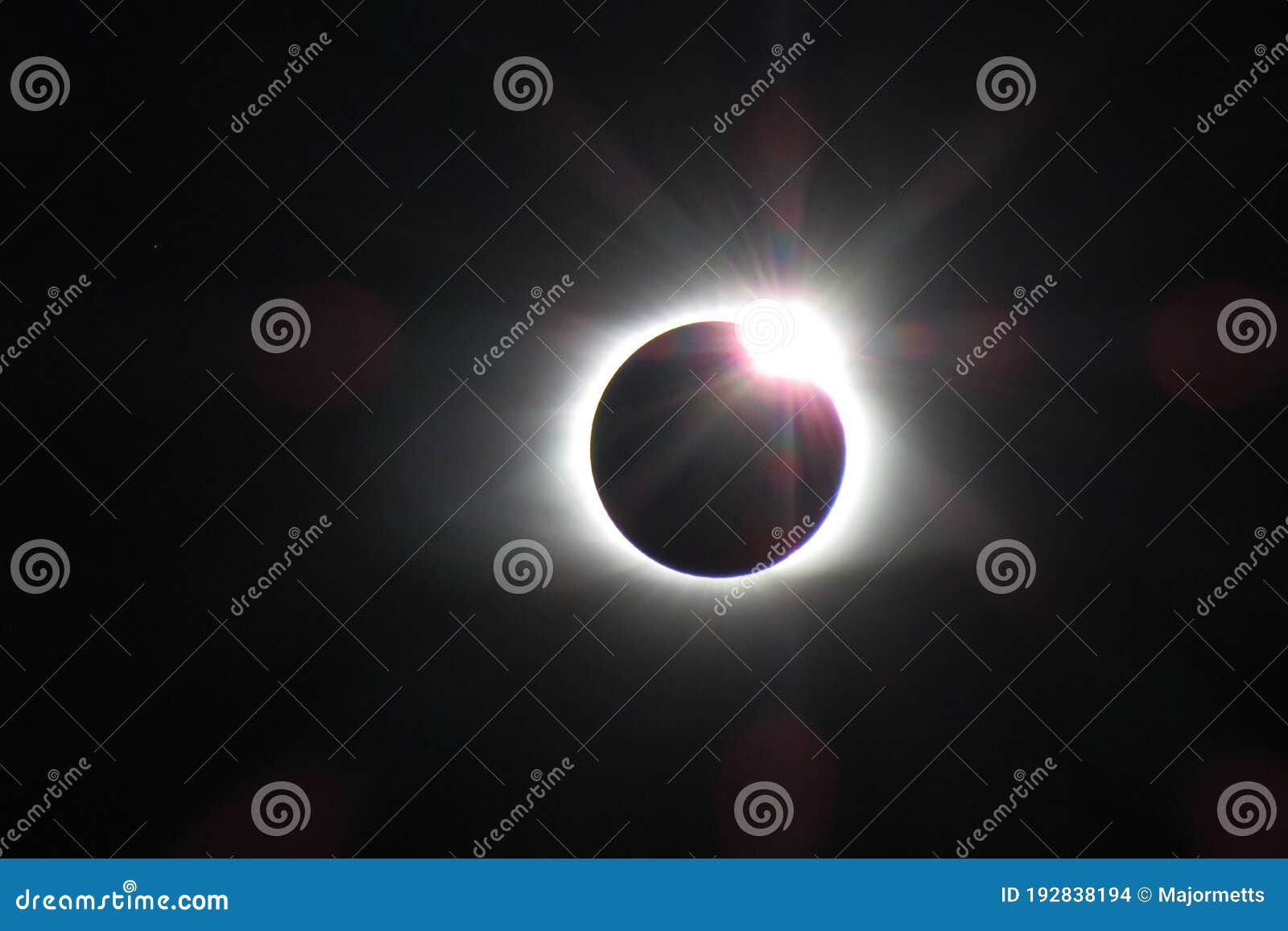 Total Solar Eclipse Diamond Ring with Rainbow Rays in Horizontal ...
