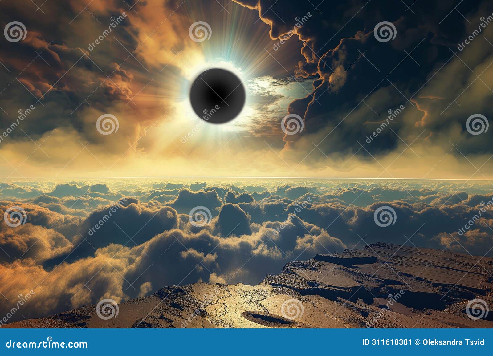 Total Solar Eclipse with Fog, Solar Eclipse Stock Image - Image of ...