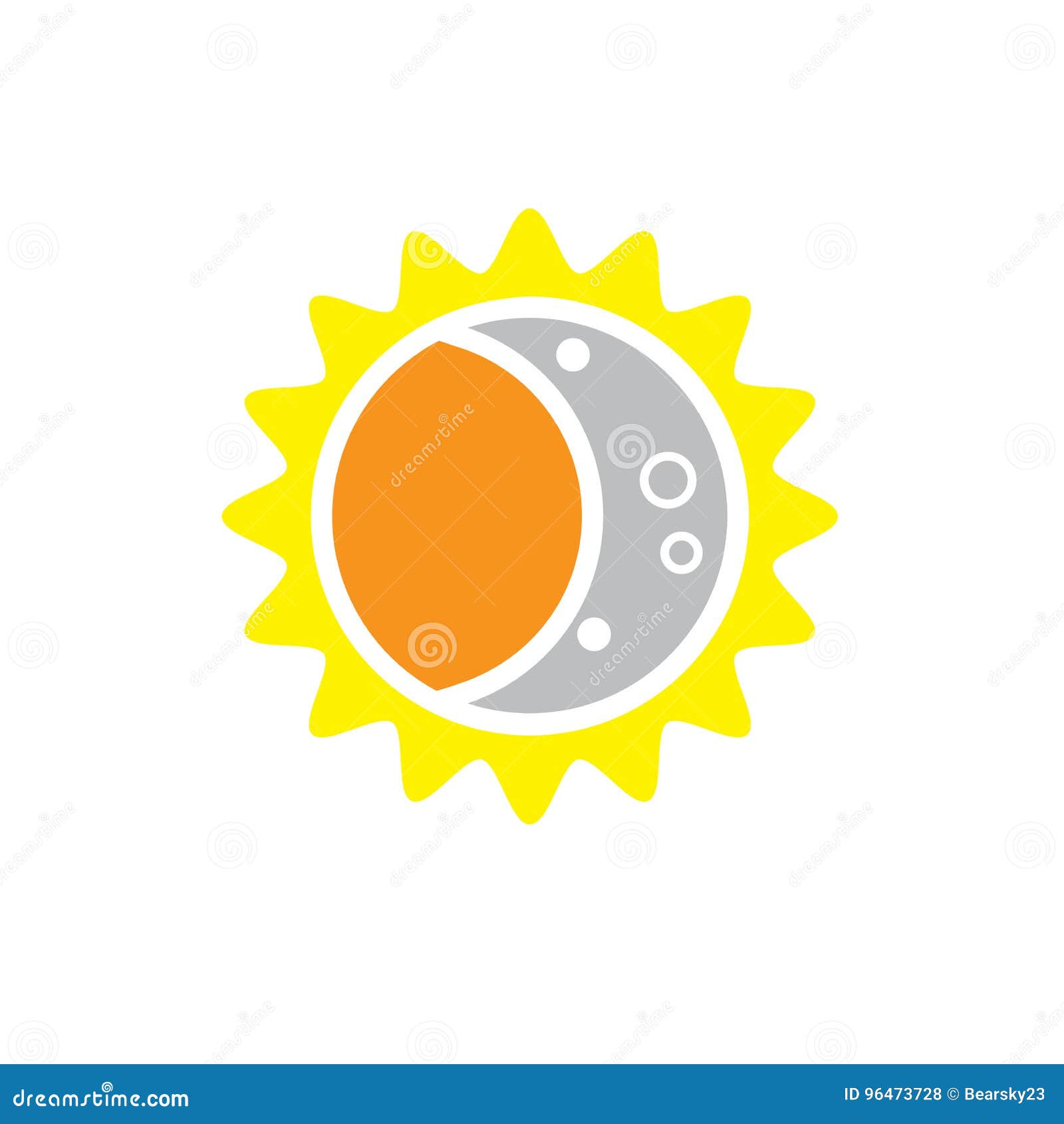 Total Solar Eclipse Icon on August 8, 2017 Stock Vector - Illustration ...