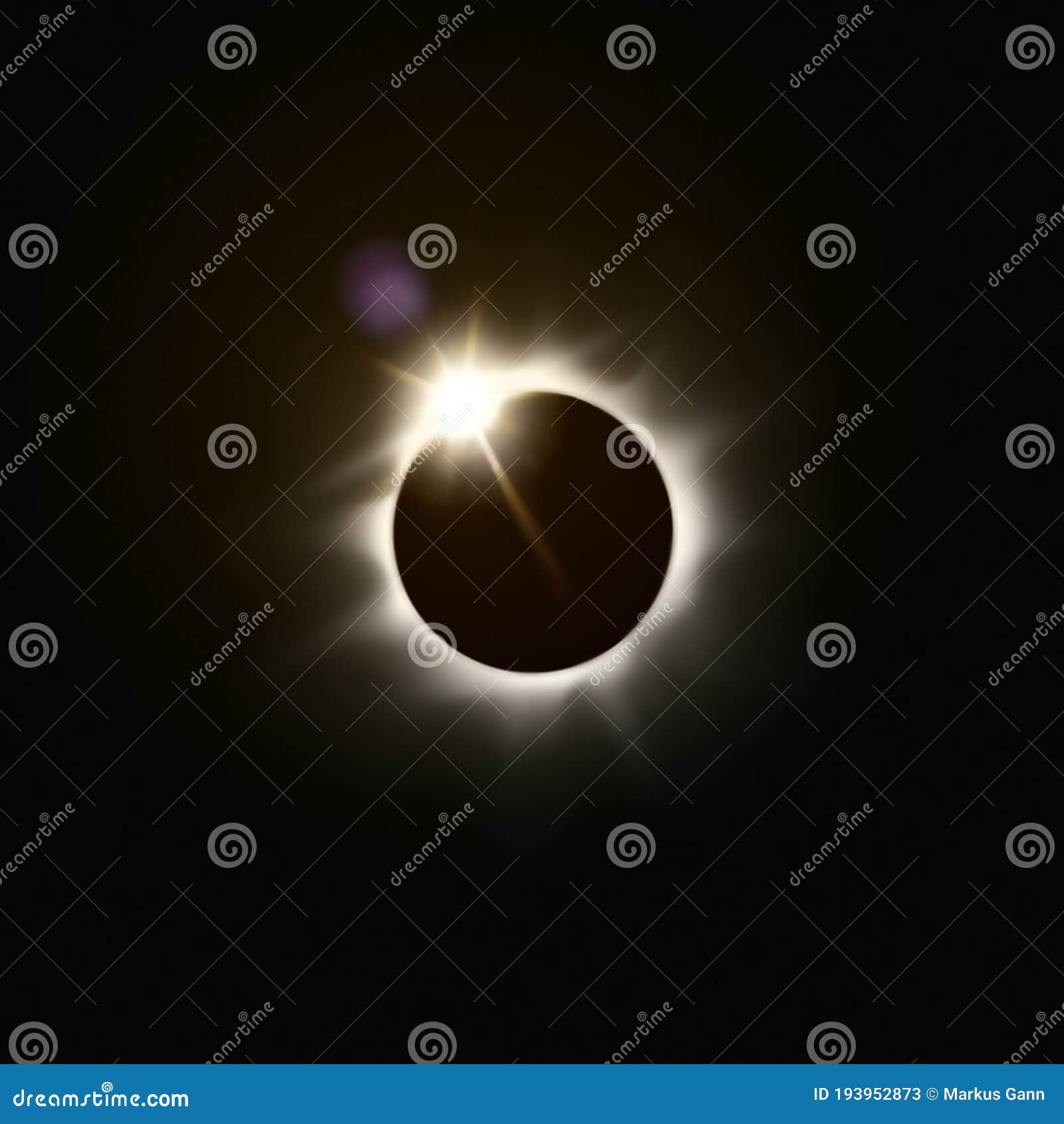 Total solar eclipse stock illustration. Illustration of mood - 193952873
