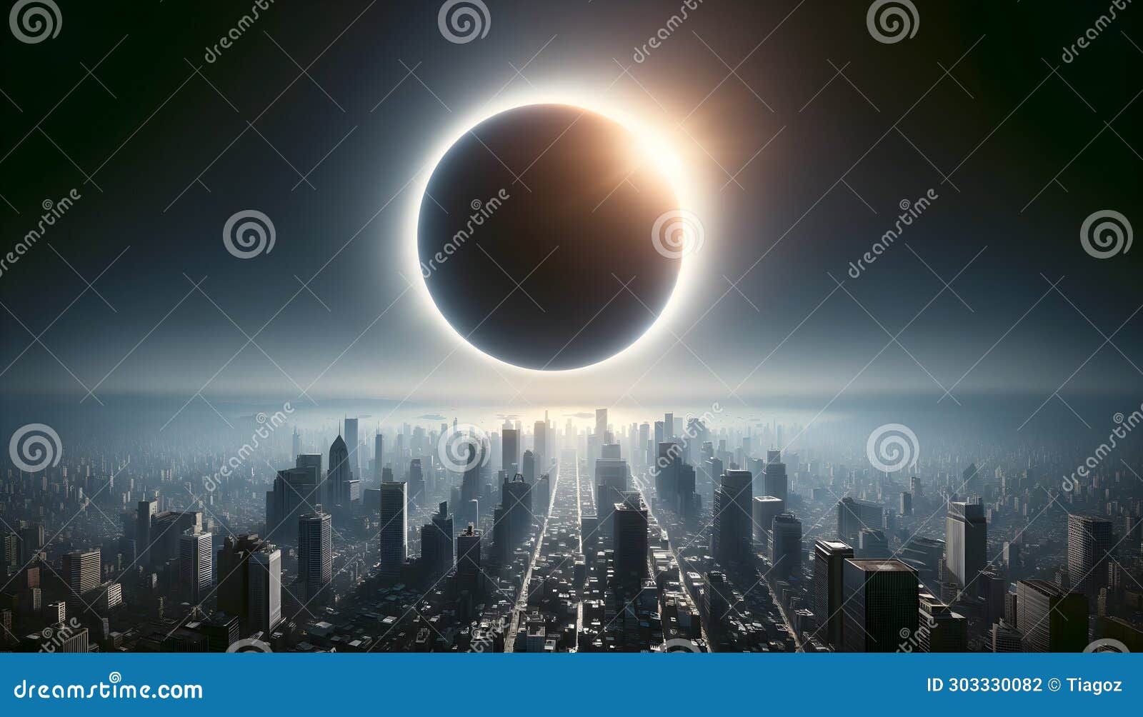 Total Solar Eclipse stock illustration. Illustration of horizon - 303330082