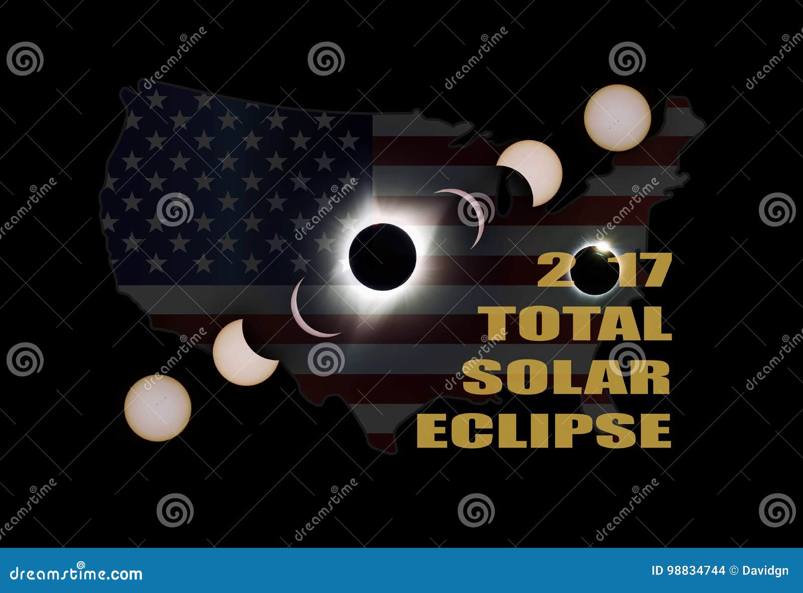Phases Of Partial Solar Eclipse Royalty-Free Stock Photo ...