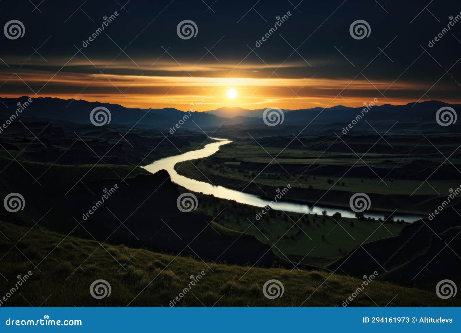 Total Solar Eclipse Plunging a Landscape into Darkness Stock Image ...