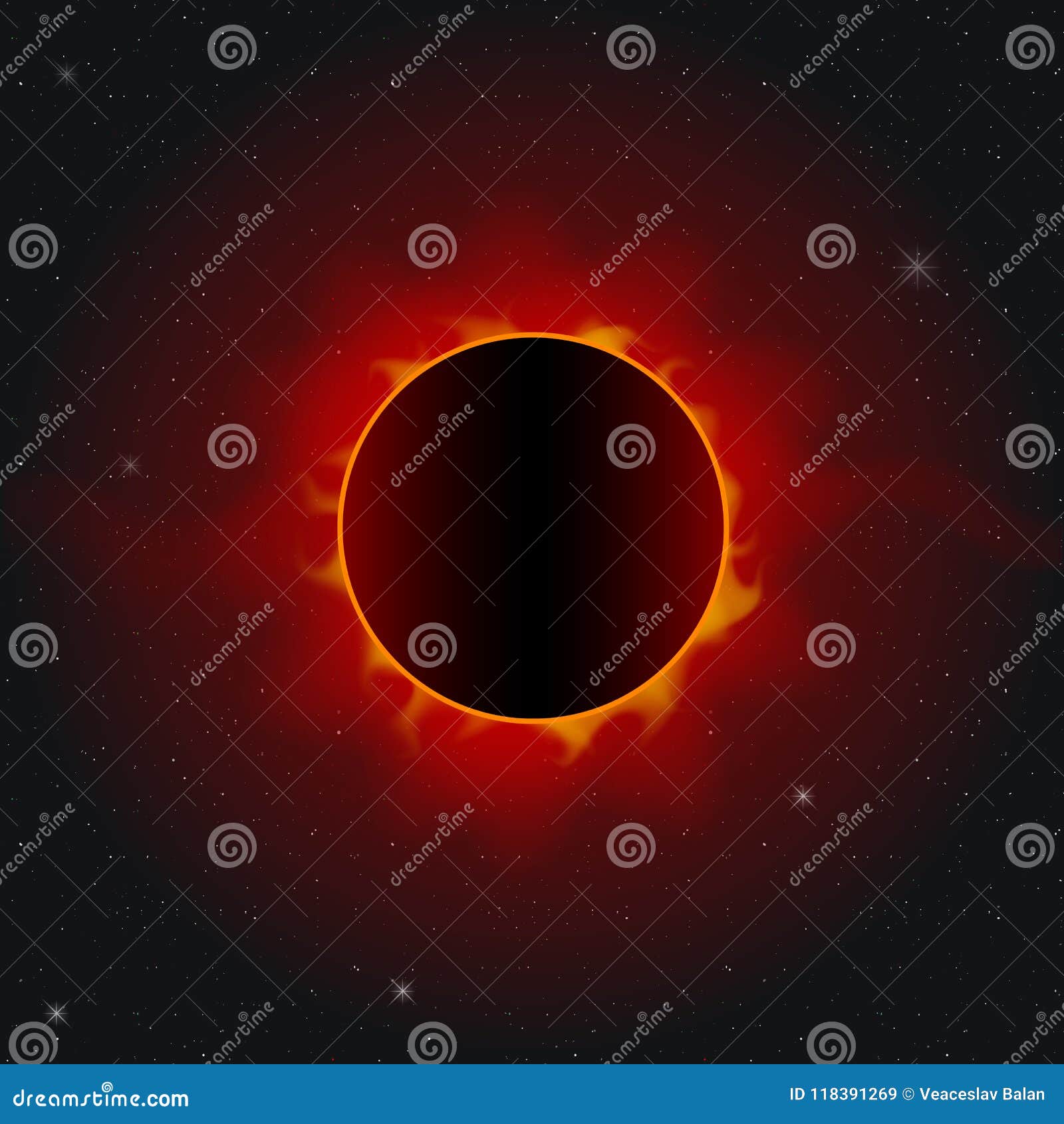 Total Solar Eclipse. Realistic Image. Stock Vector - Illustration of ...