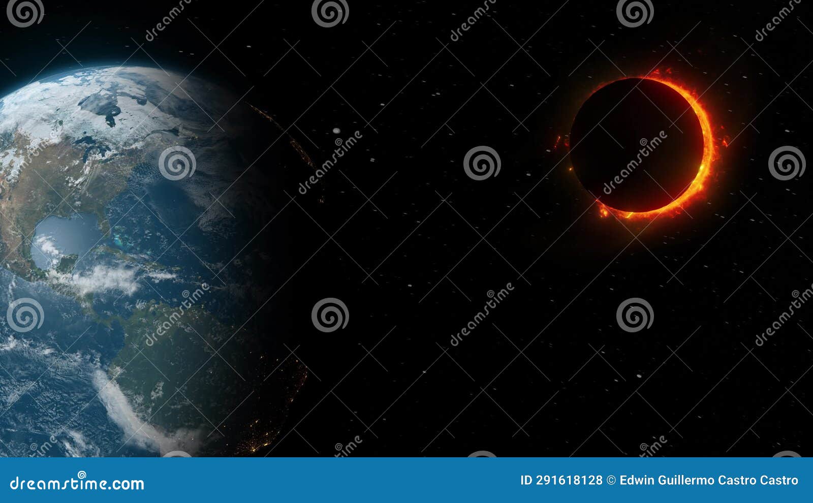 Total Solar Eclipse Seen from Earth S Orbit in Outer Space Stock ...