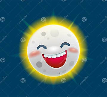 Total Solar Eclipse with Smiling Face of Moon Stock Vector ...