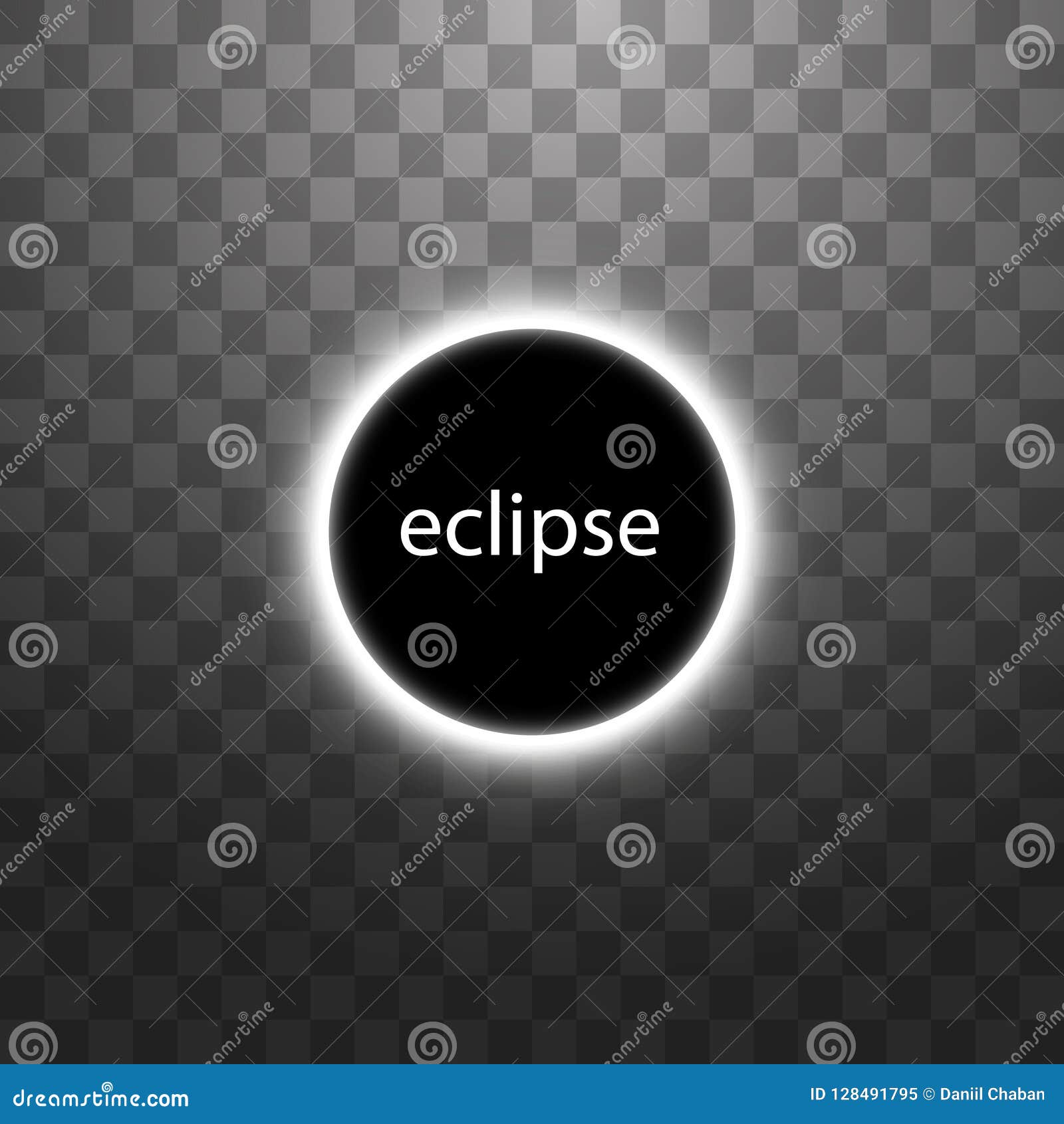 Total Solar Eclipse Vector Illustration On Transparent Background. Full ...