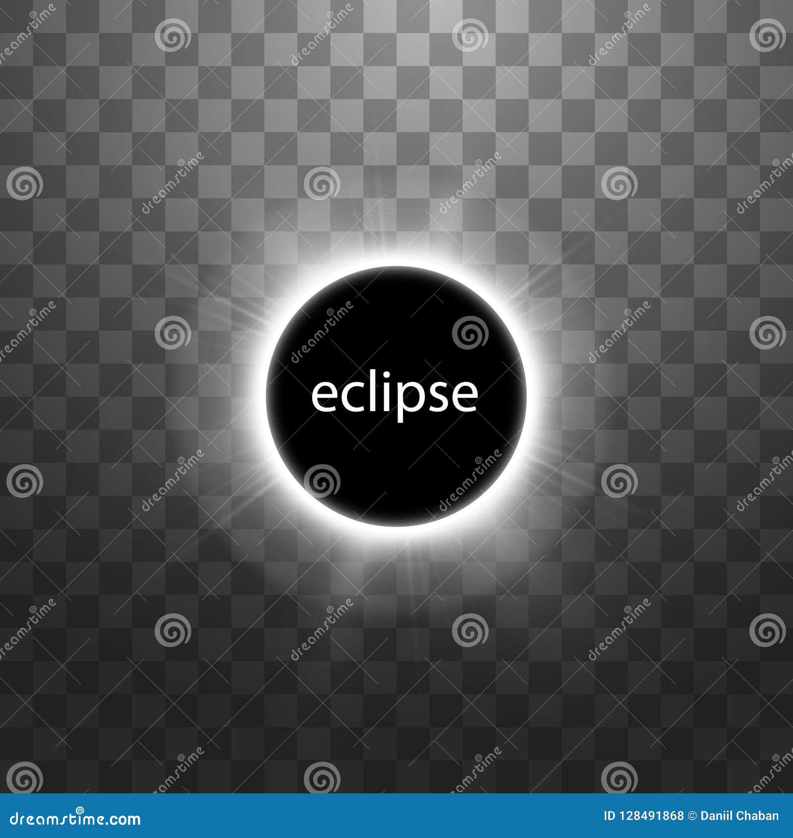 Total Solar Eclipse Vector Illustration On Transparent Background. Full ...