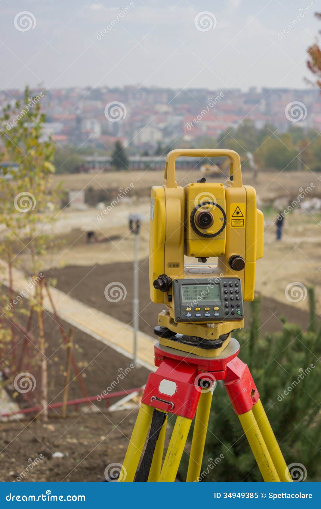 Total Station on Construction Site Stock Image - Image of object ...