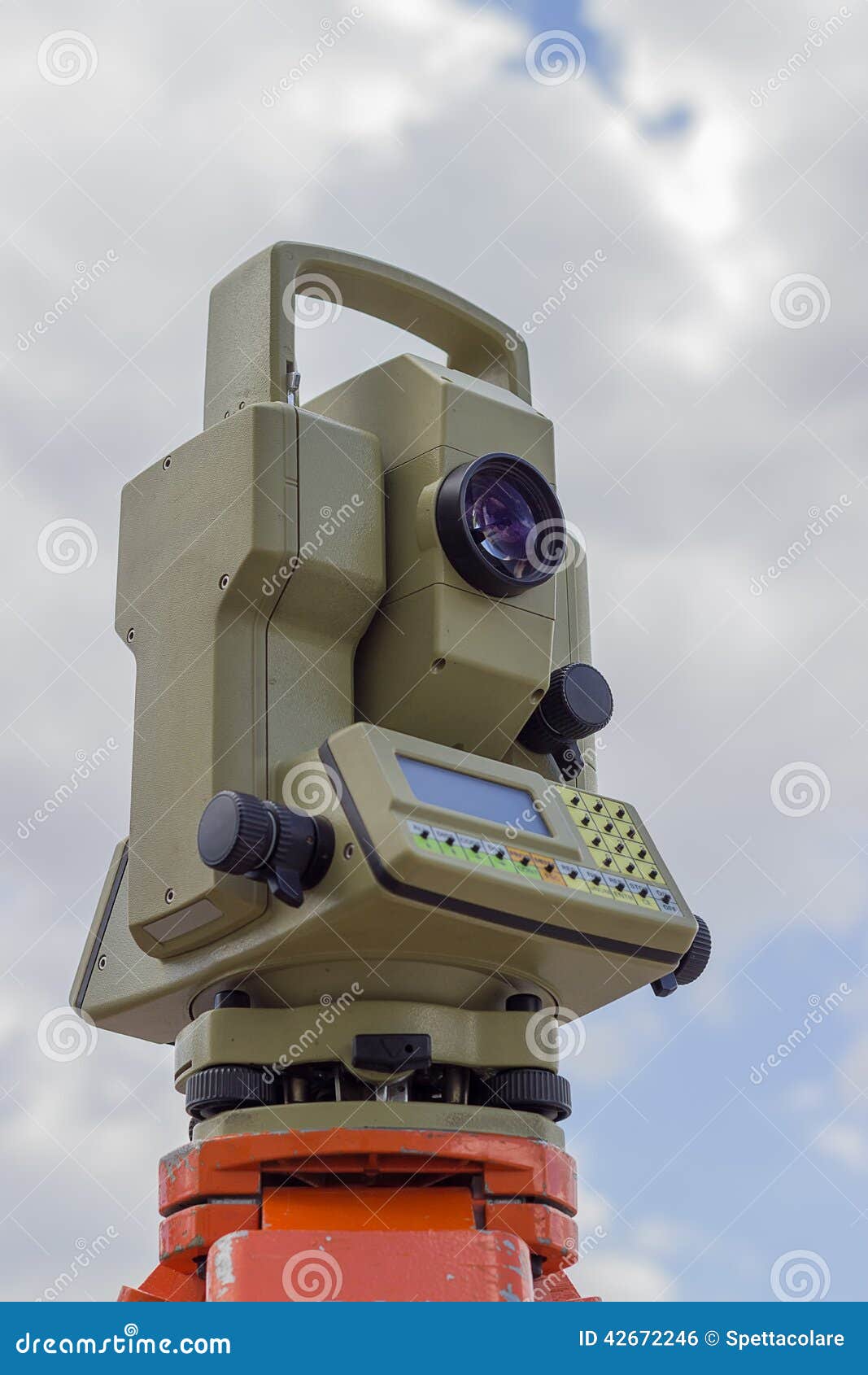 Total Station with Digital Display Stock Photo - Image of looking ...