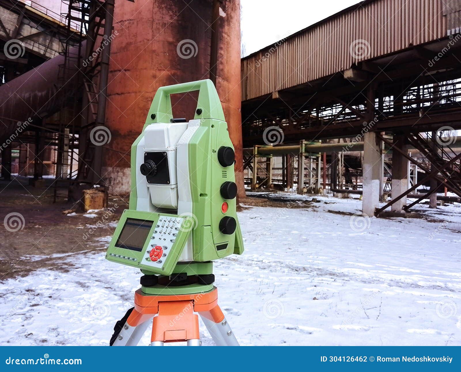 Modern Geodetic Instrument For Measuring Distances, Horizontal And ...