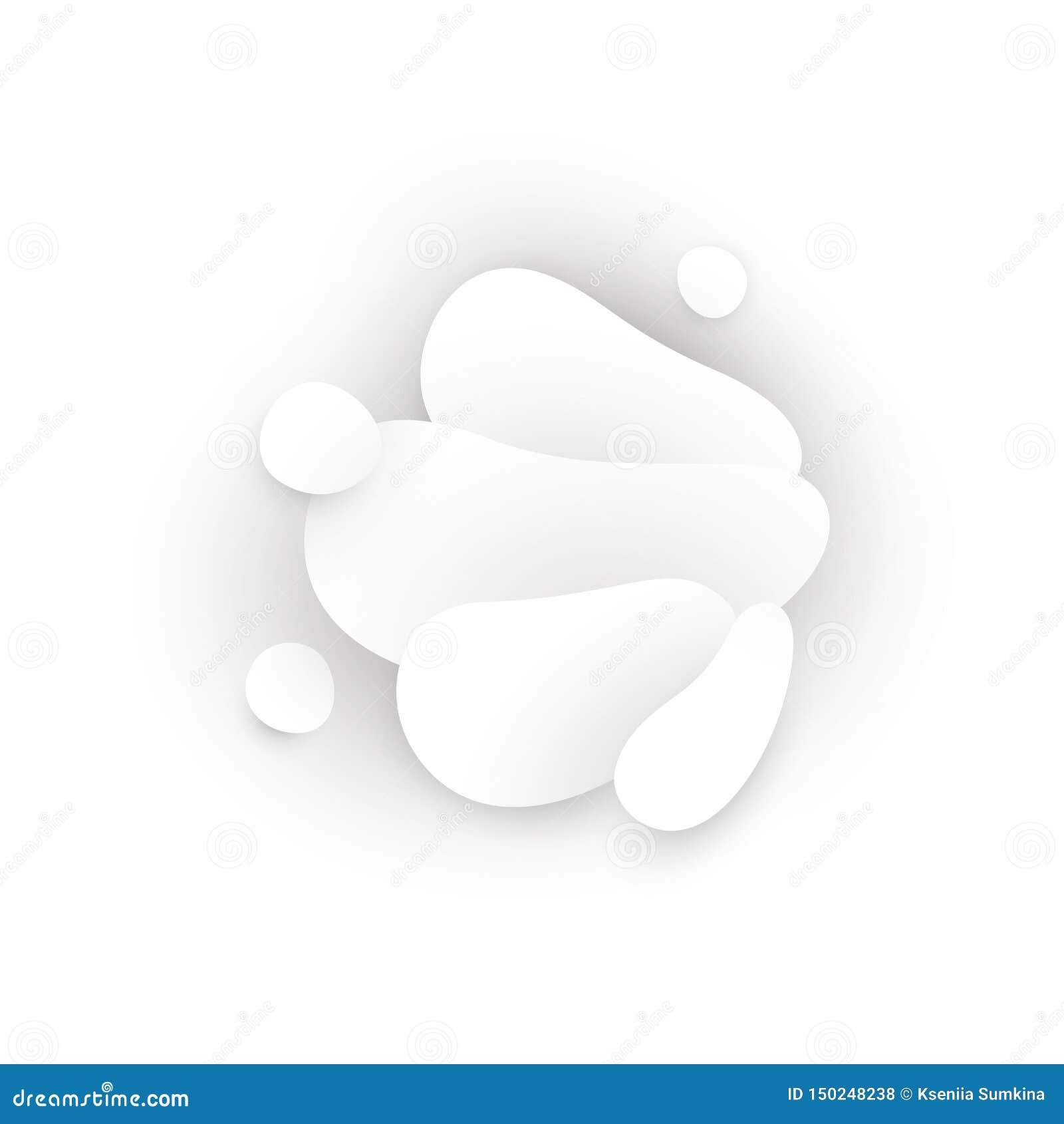 Total White Abstract Smooth Figures with Shadows Stock Illustration ...