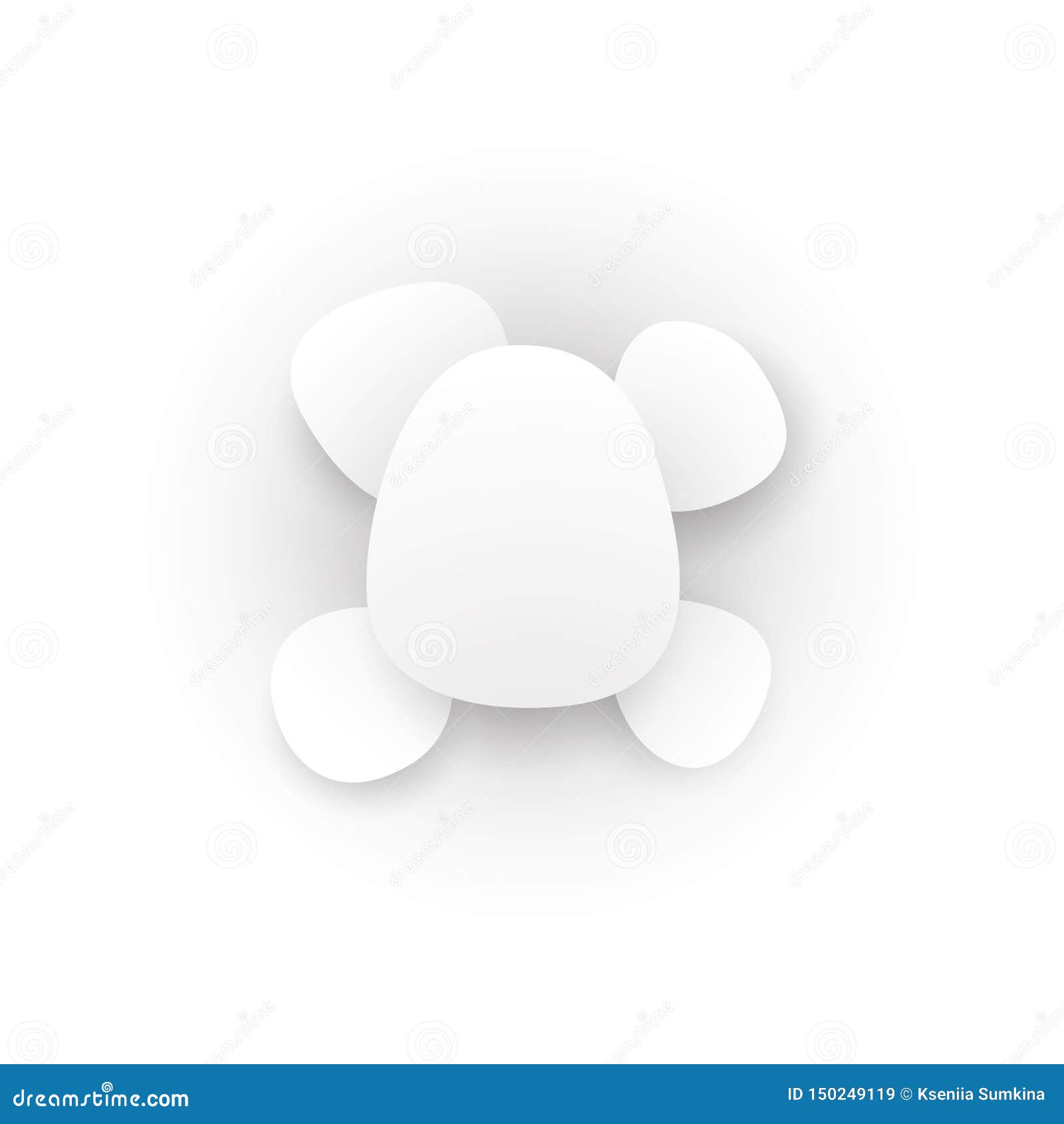 Total White Abstract Smooth Figures with Shadows Stock Illustration ...