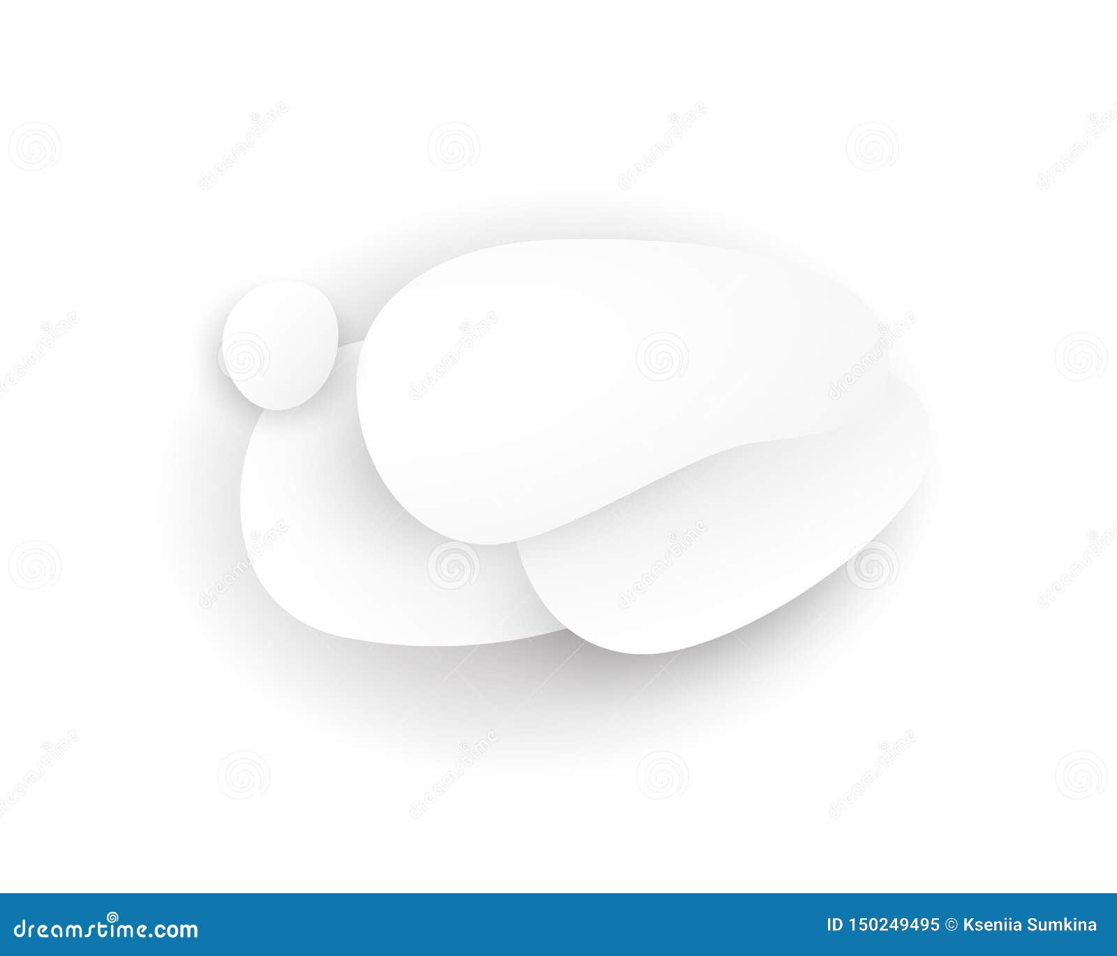Total White Abstract Smooth Figures with Shadows Stock Illustration ...