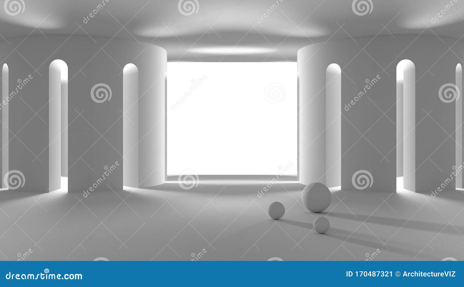 Imaginary Fictional Architecture, Interior Design Of Empty Space With ...