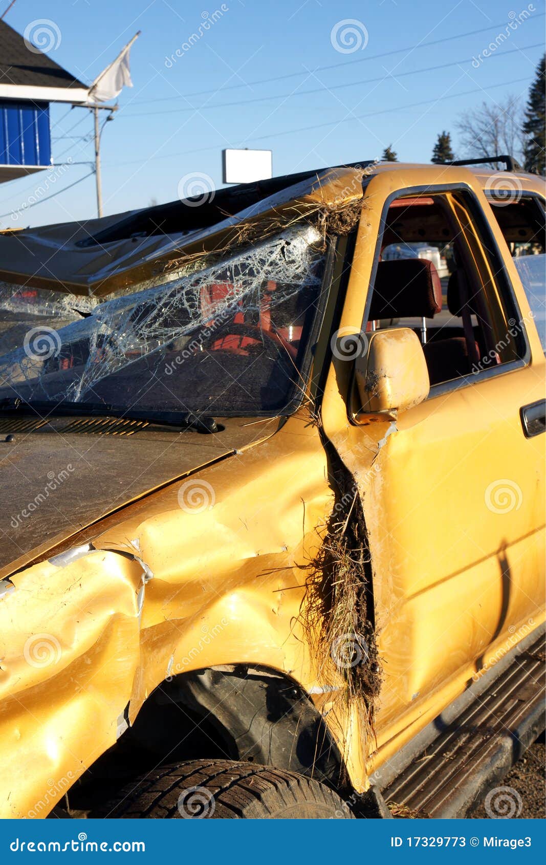 Totaled car stock image. Image of unusable, machine, frame - 17329773