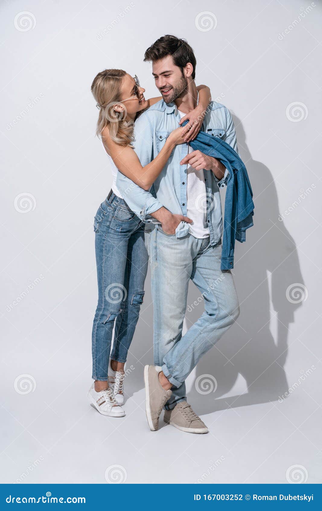 Totally In Love Full Length Of Beautiful Young Couple Embracing And