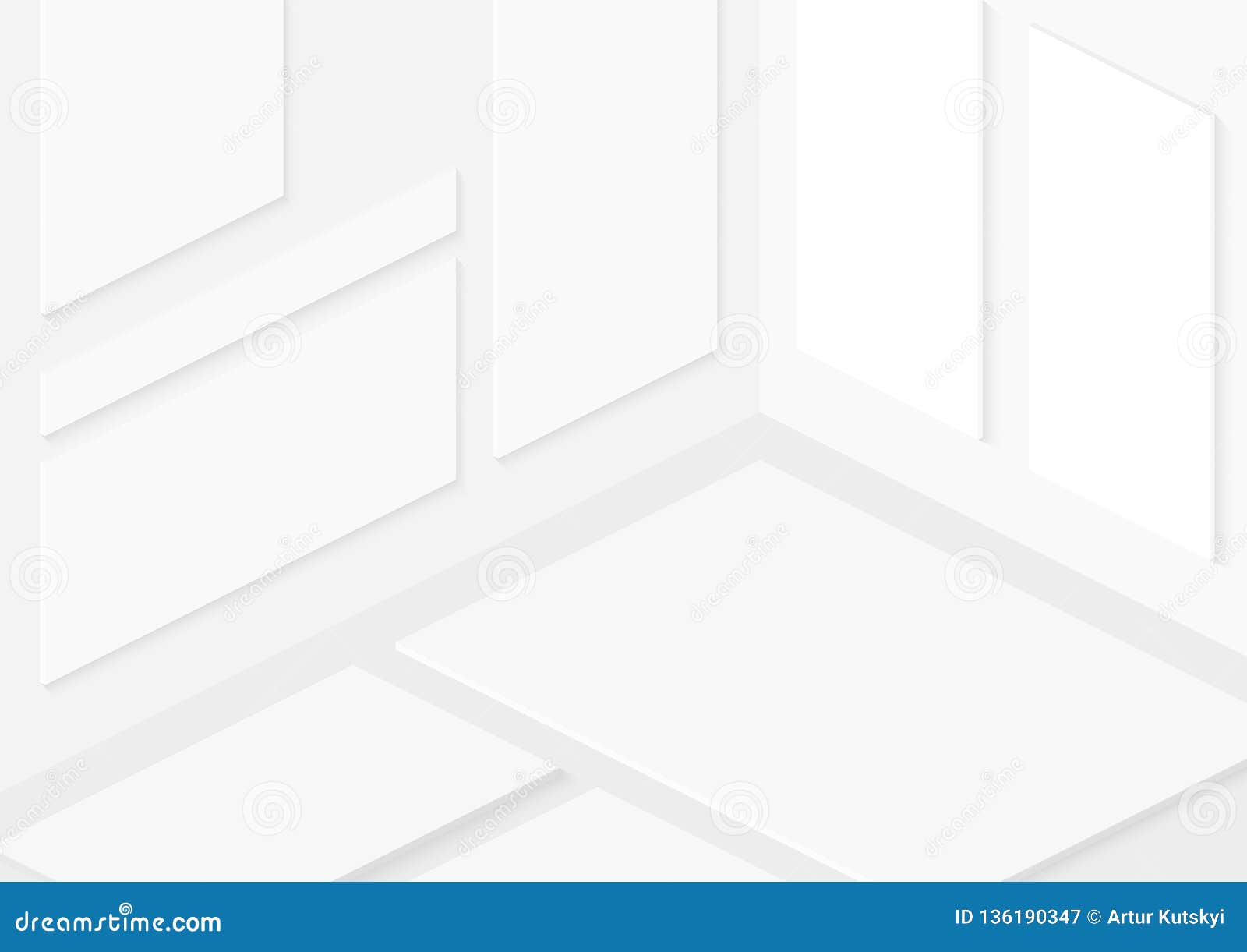 Totally Soft Isometric White Vector Isometric Empty Frames on Walls. 3d ...