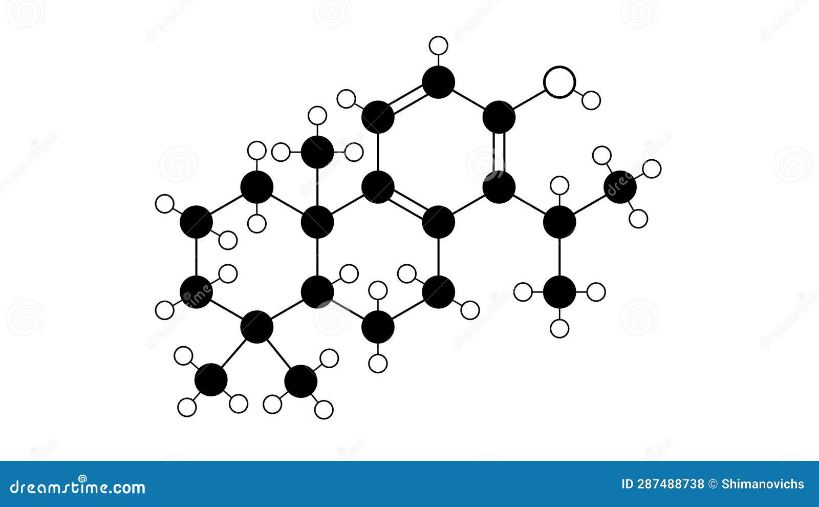 Totarol Molecule, Structural Chemical Formula, Ball-and-stick Model ...