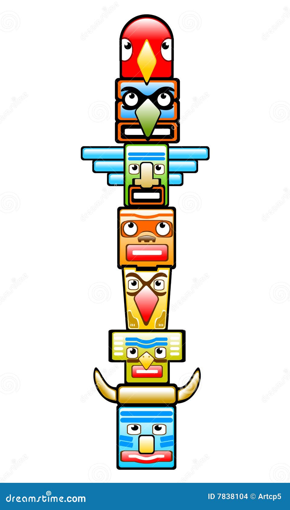 Totem stock vector. Illustration of american, design, canada - 7838104