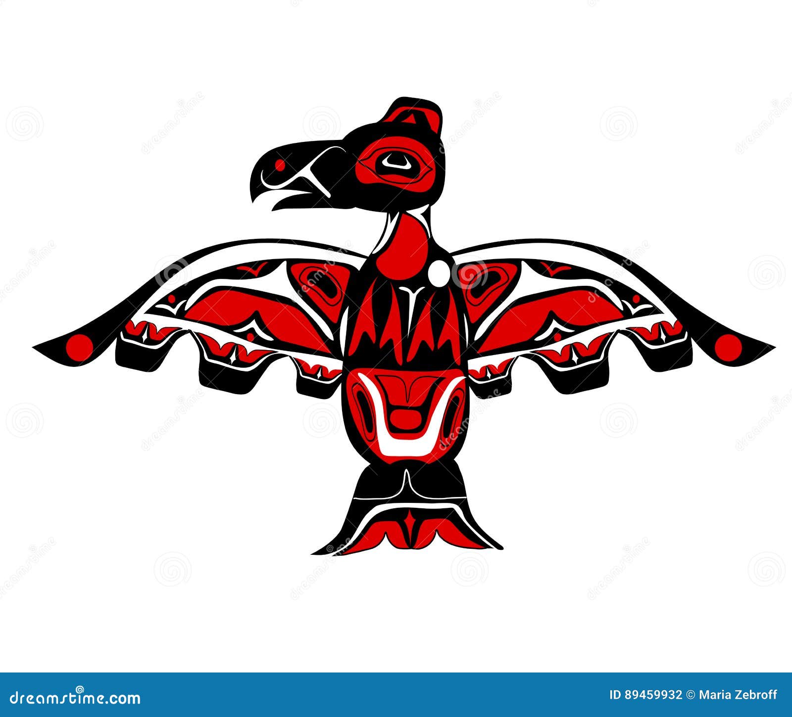 Totem Bird Indigenous Art Stylization Stock Vector - Illustration of ...