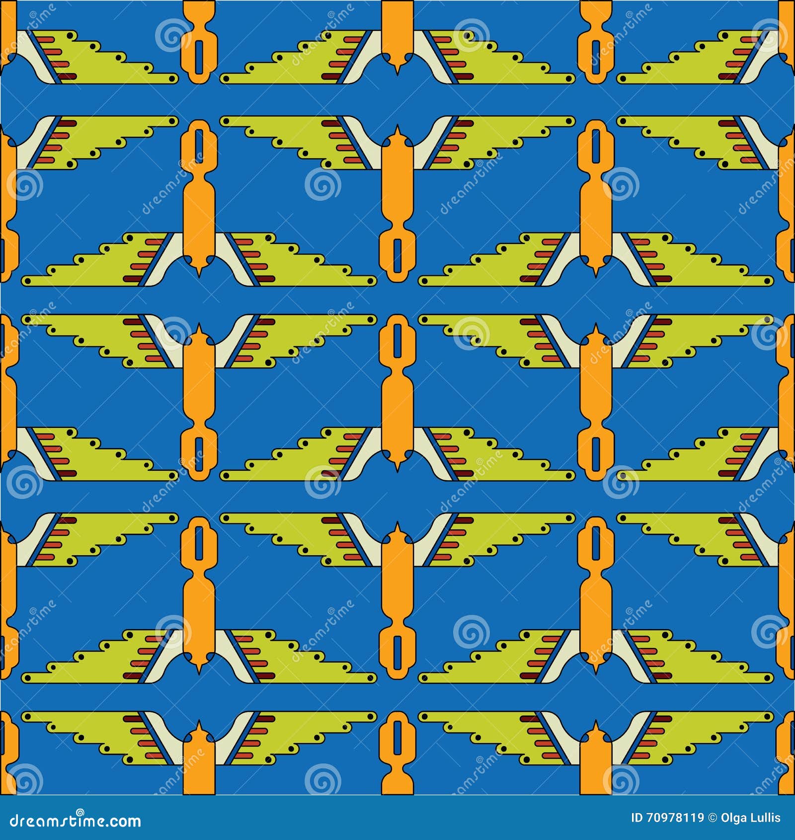 Totem Bird Seamless Pattern Vector Illustration | CartoonDealer.com ...