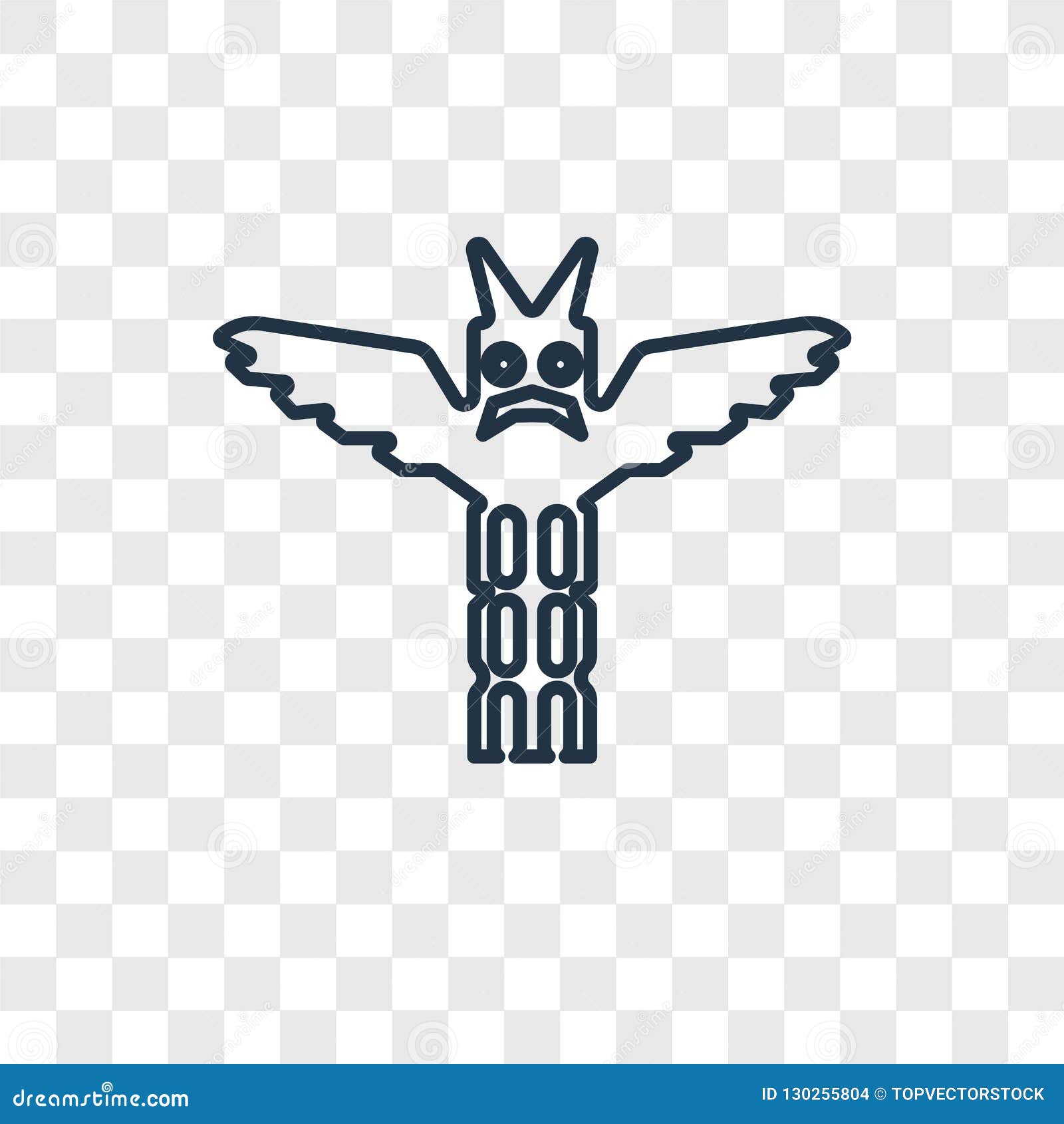 Totem Concept Vector Linear Icon Isolated on Transparent Background ...