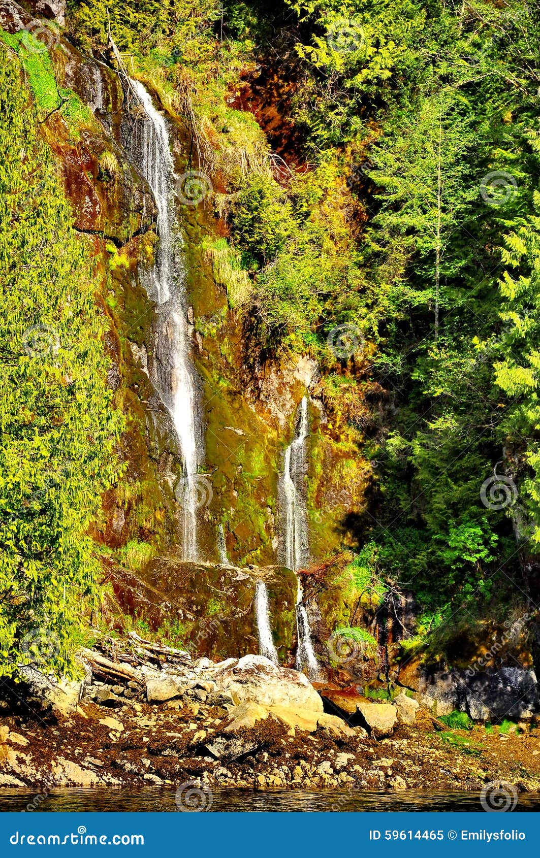 Lovely Waterfall stock image. Image of ketchikan, ripples - 59614465