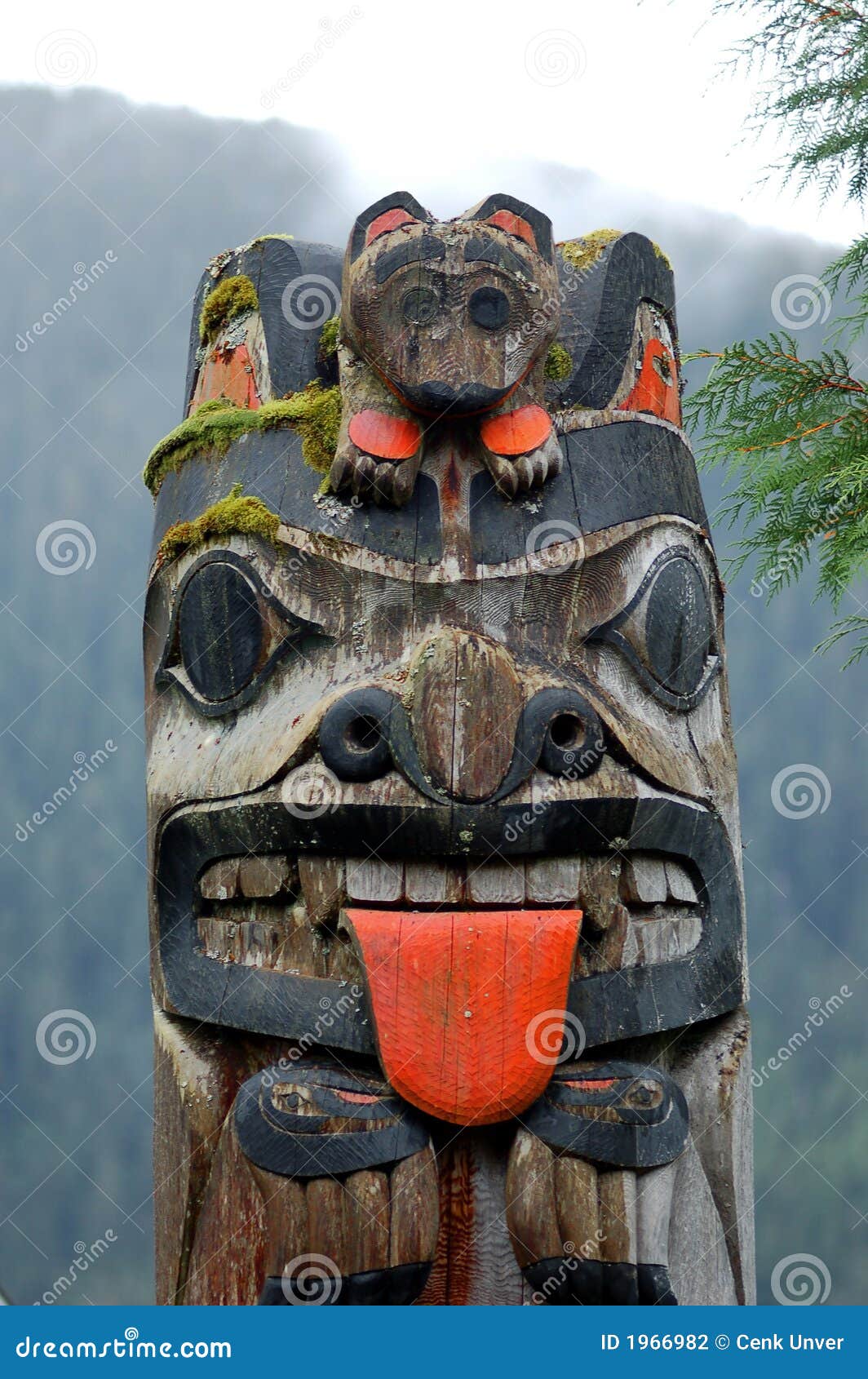 Native American Bear Totem Pole