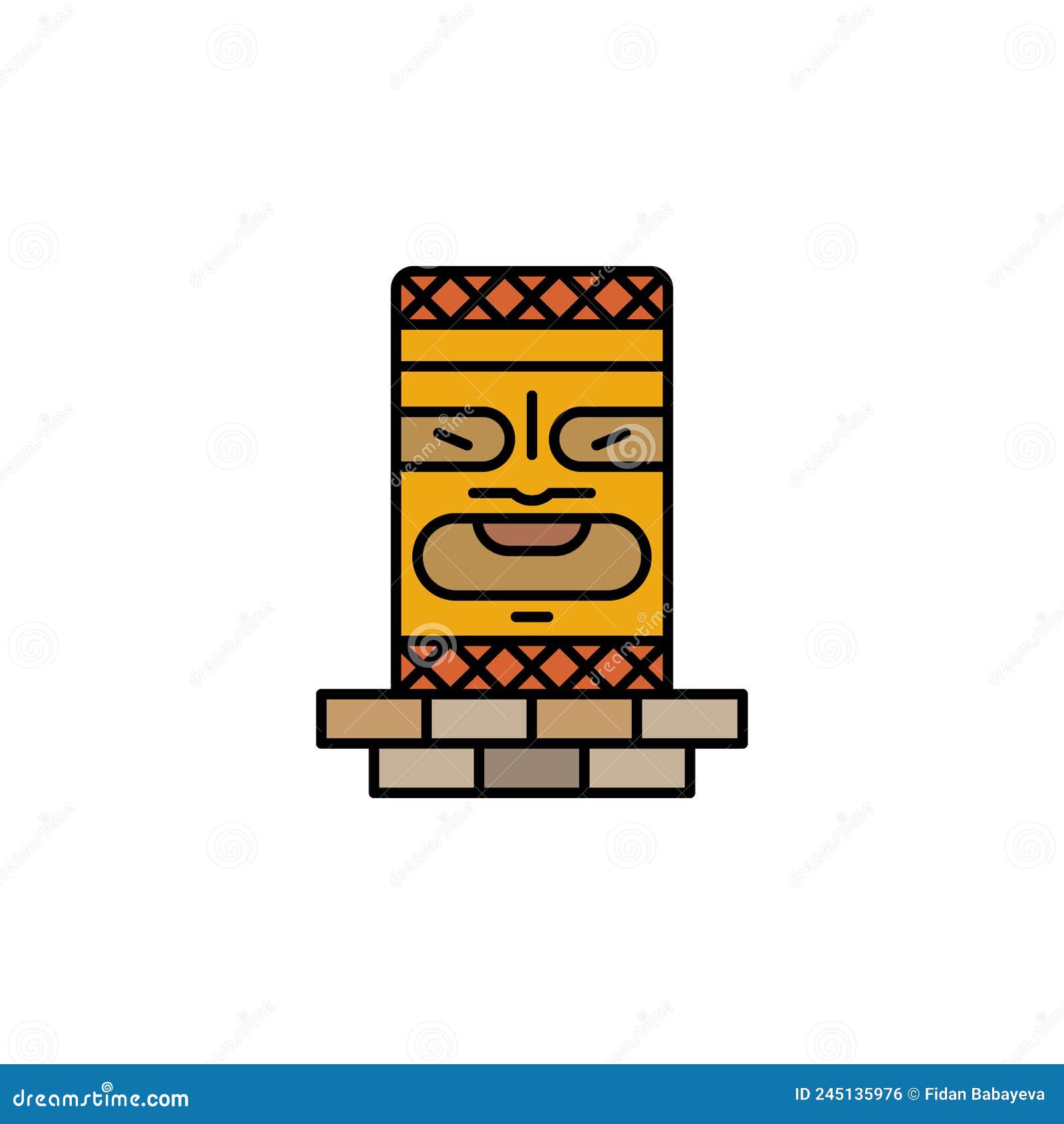 Totem Line Native Art Vector Illustration | CartoonDealer.com #42823586