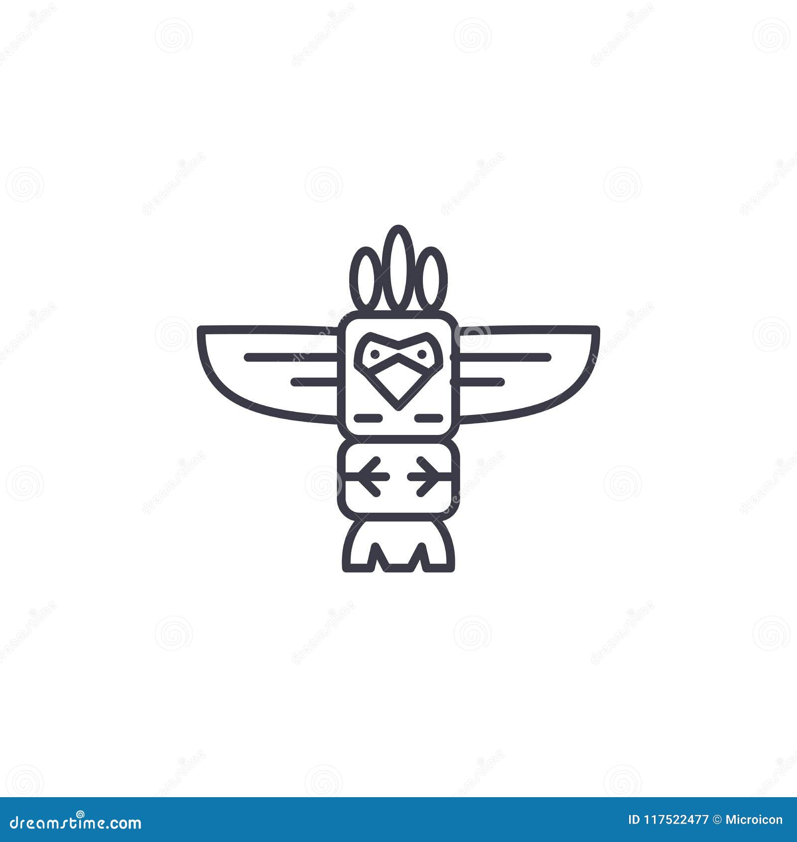 Totem Line Native Art Vector Illustration | CartoonDealer.com #42823586